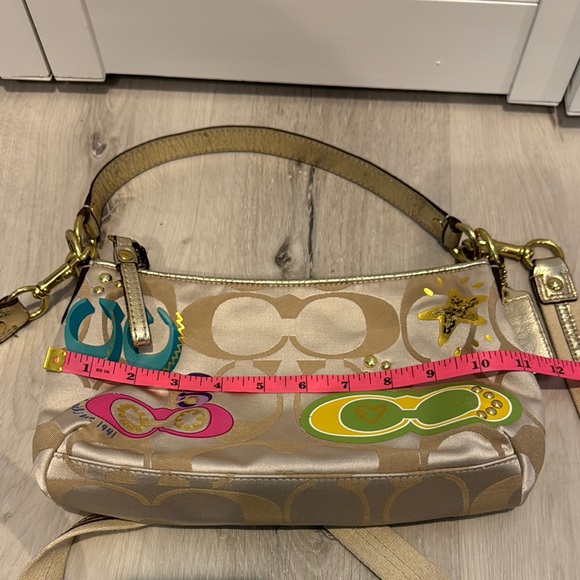 Coach | Bags | Coach Gold And Tan Crossbody Bag With Gold Hardware ...